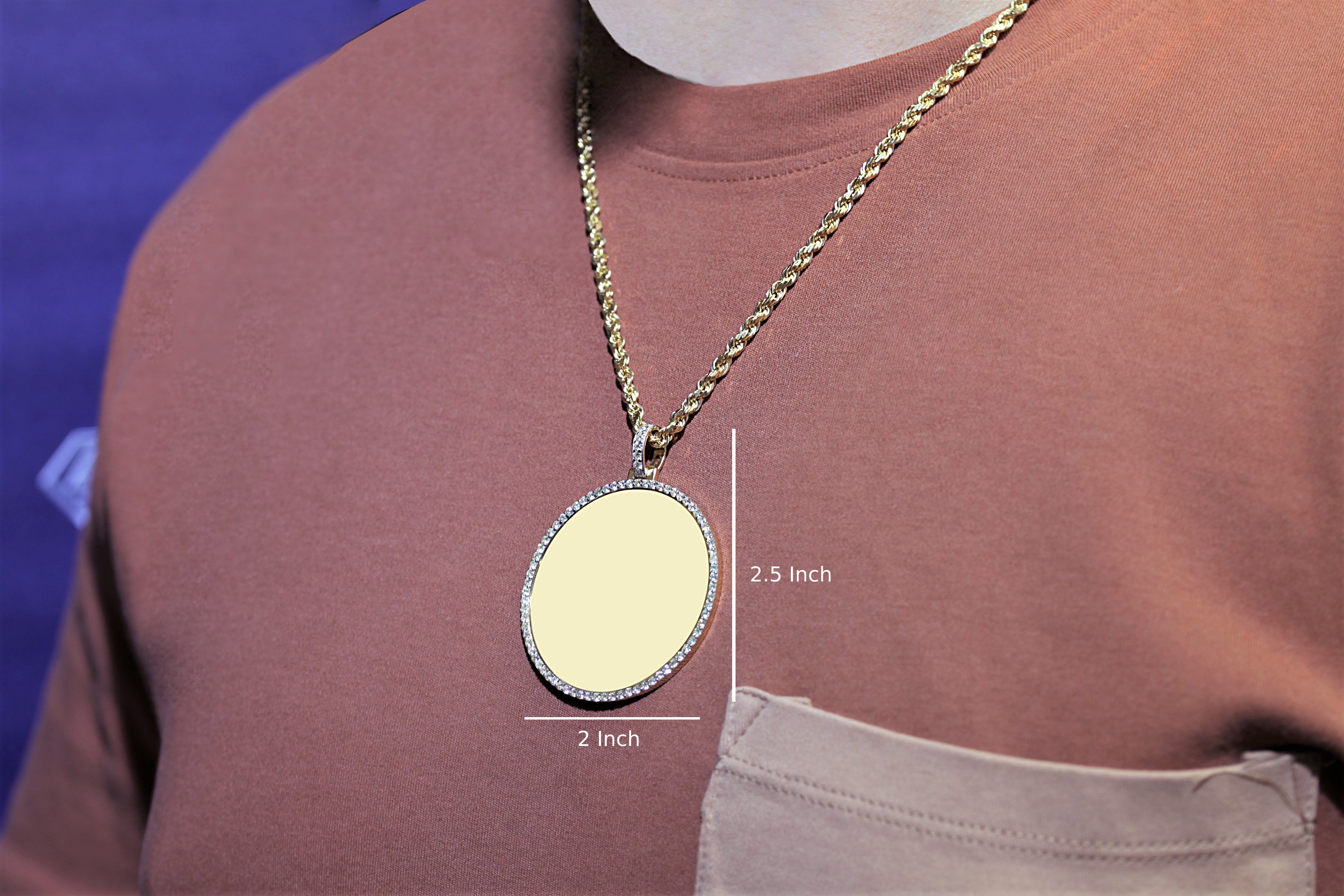 10K Yellow Gold Diamond Round Memory Pendant – Sam Diamonds NY